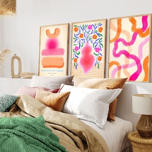 Bright Colors Wall Art Set. Eclectic Gallery Wall Print Set. Colorful ...