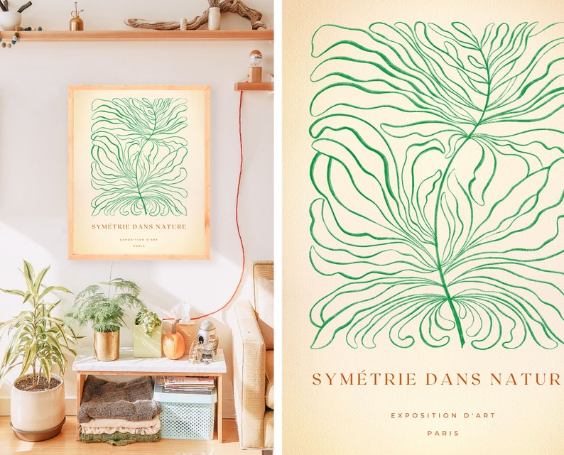 Boho Botanical Print. Sage Green Wall Art. Minimalist Botanical Print ...