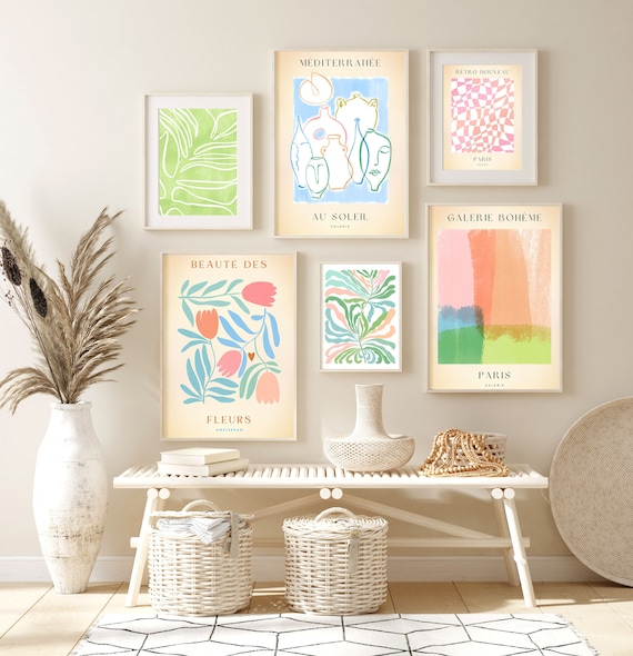 Colorful Gallery Wall Set. Aesthetic Posters. Colorful Wall - Etsy