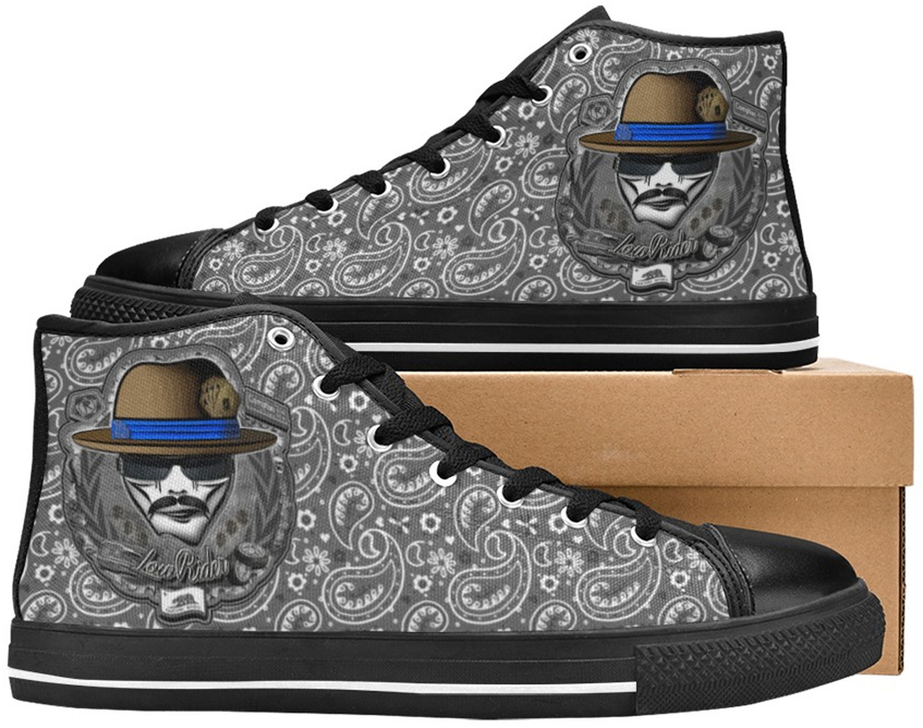 Men's Lowrider High Top Sneakers Shoes Gangsta Boots - Etsy