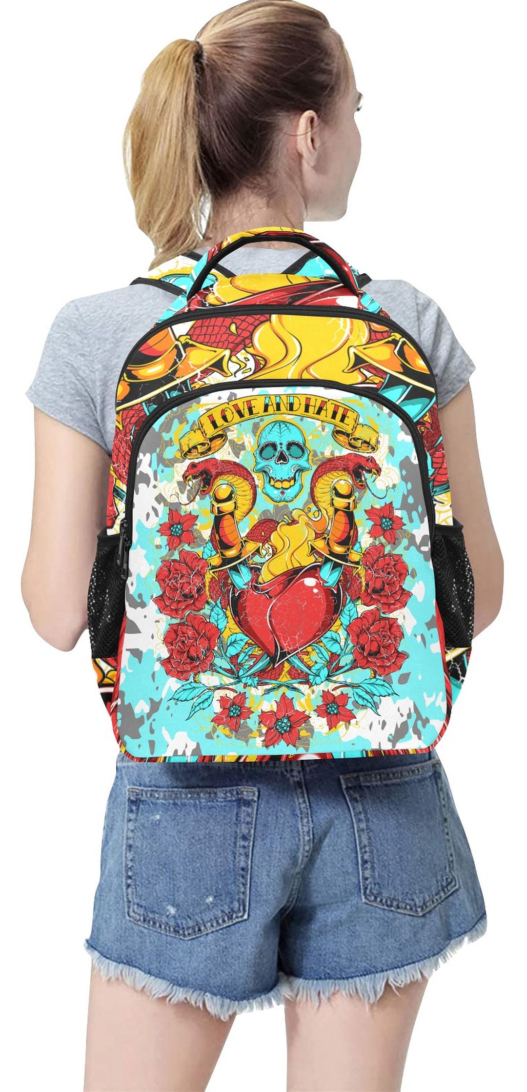 Dia De Los Muertos Backpack Hip Hop Streetwear Urban Print Printed - Etsy