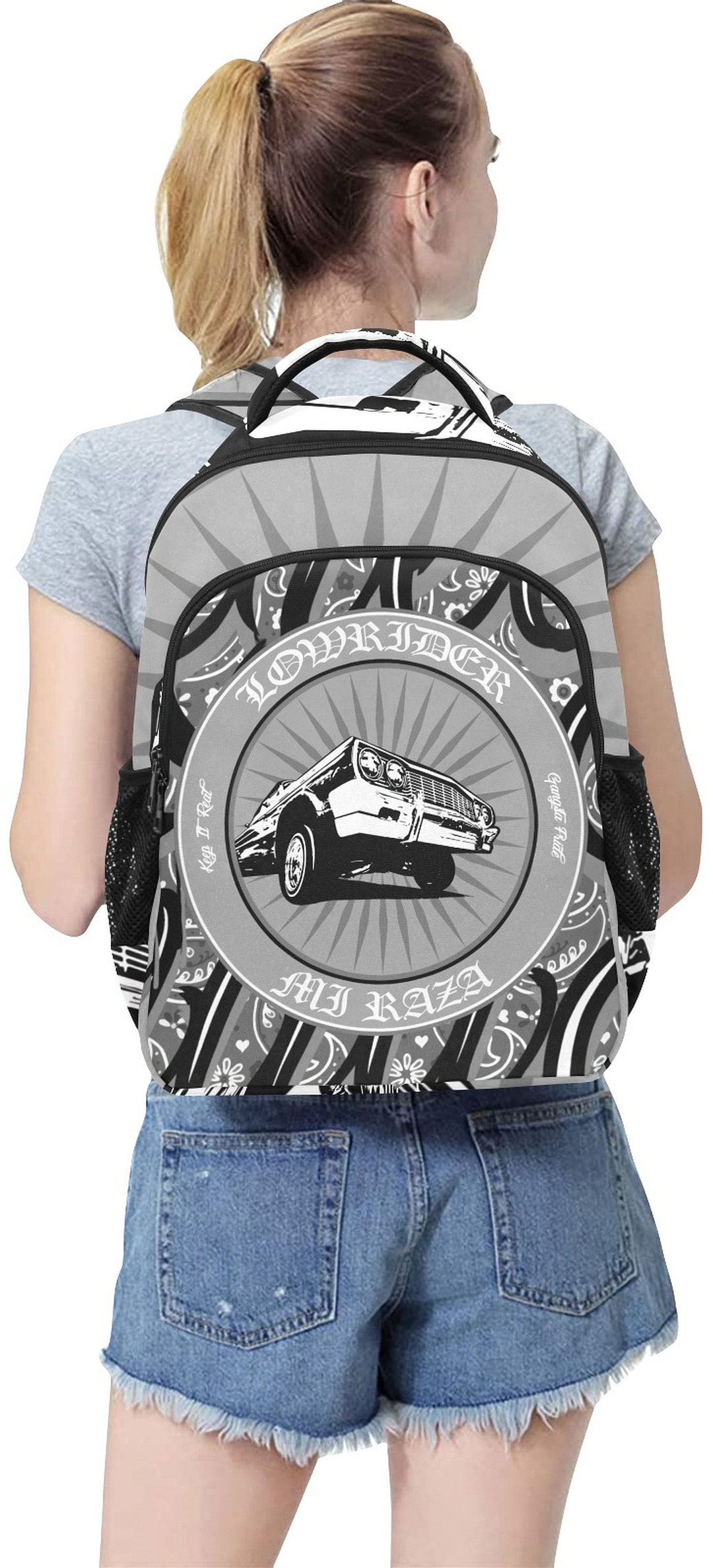 Lowrider Backpack Gangsta Pride Gangster Gangsters Cholo Chicano Vato ...