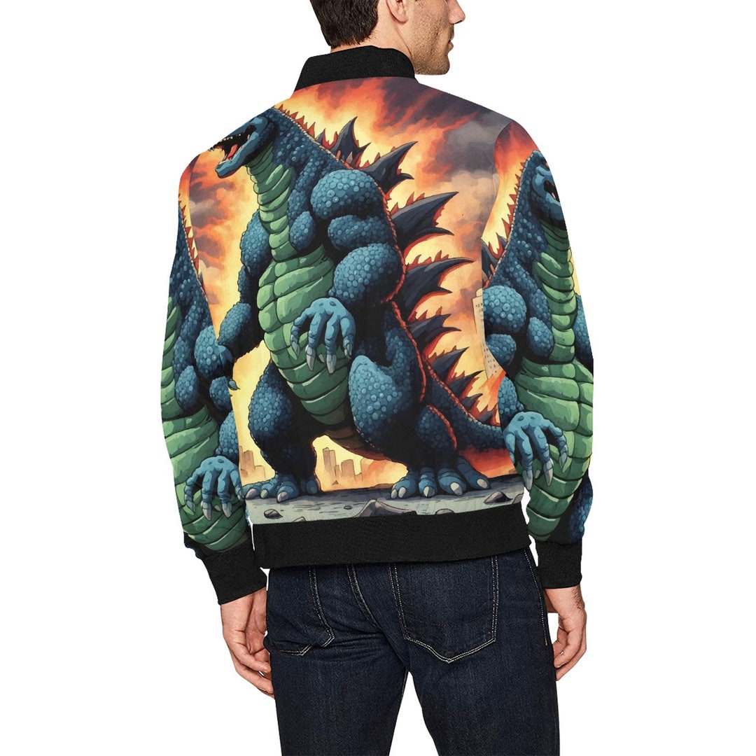 Godzilla Bomber Jacket Gojira Kaiju Sci-fi Monster Horror Japan ...