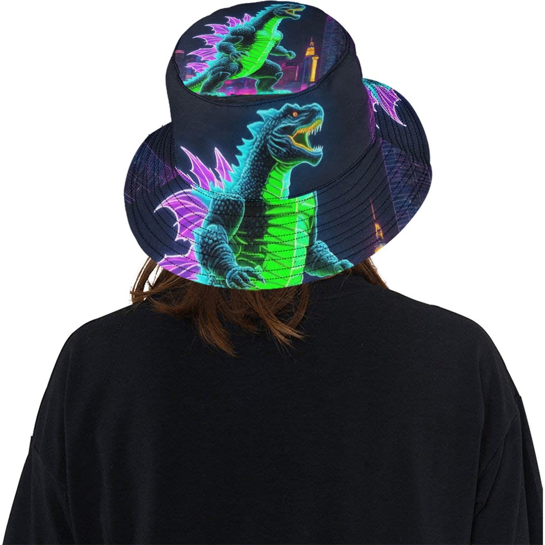 Bucket Hat Godzilla Gojira Kaiju Art Comics Cartoon Retro Godzillas ...