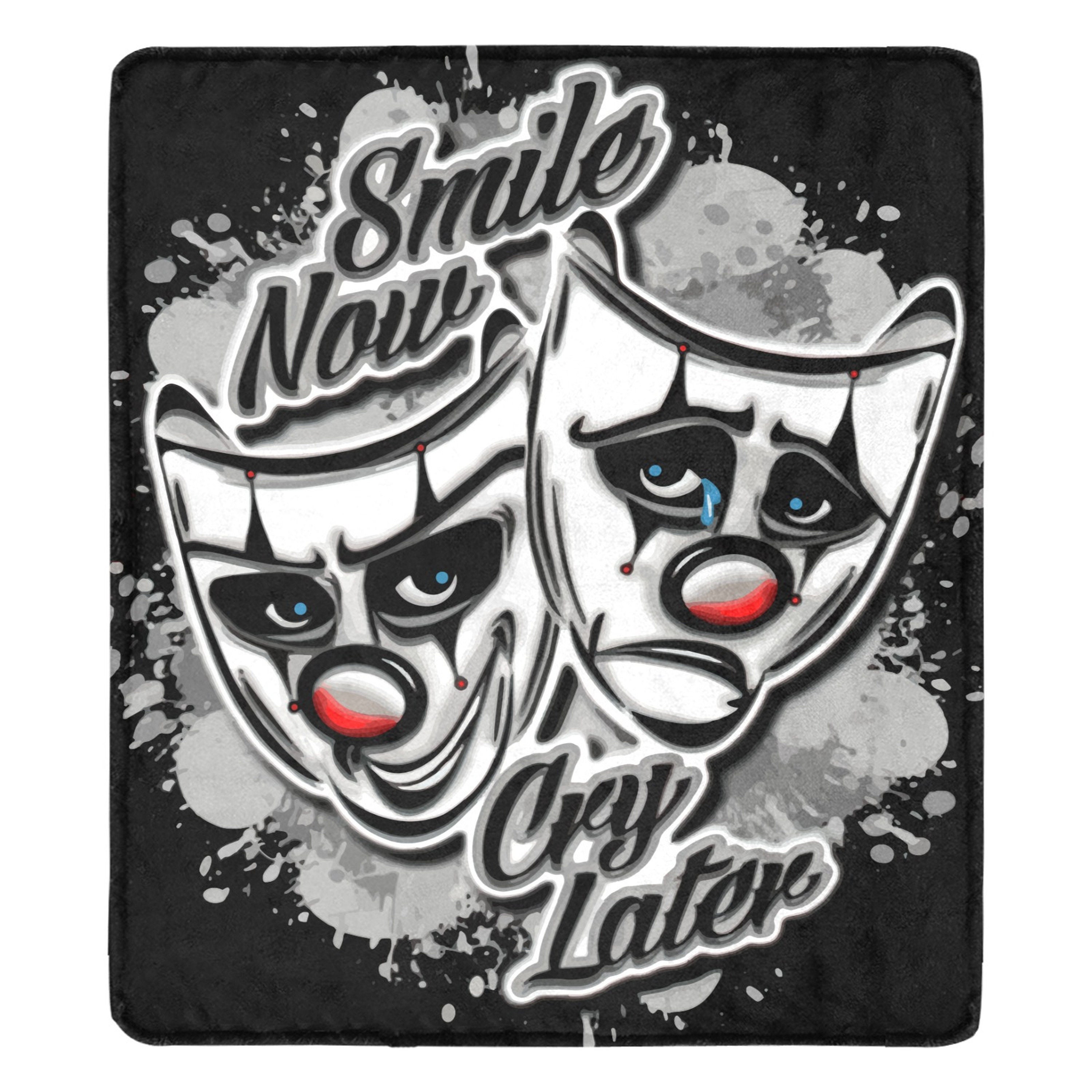 Smile Now Cry Later Blanket Blankets Gangsta Chicano Cholo Laugh ...