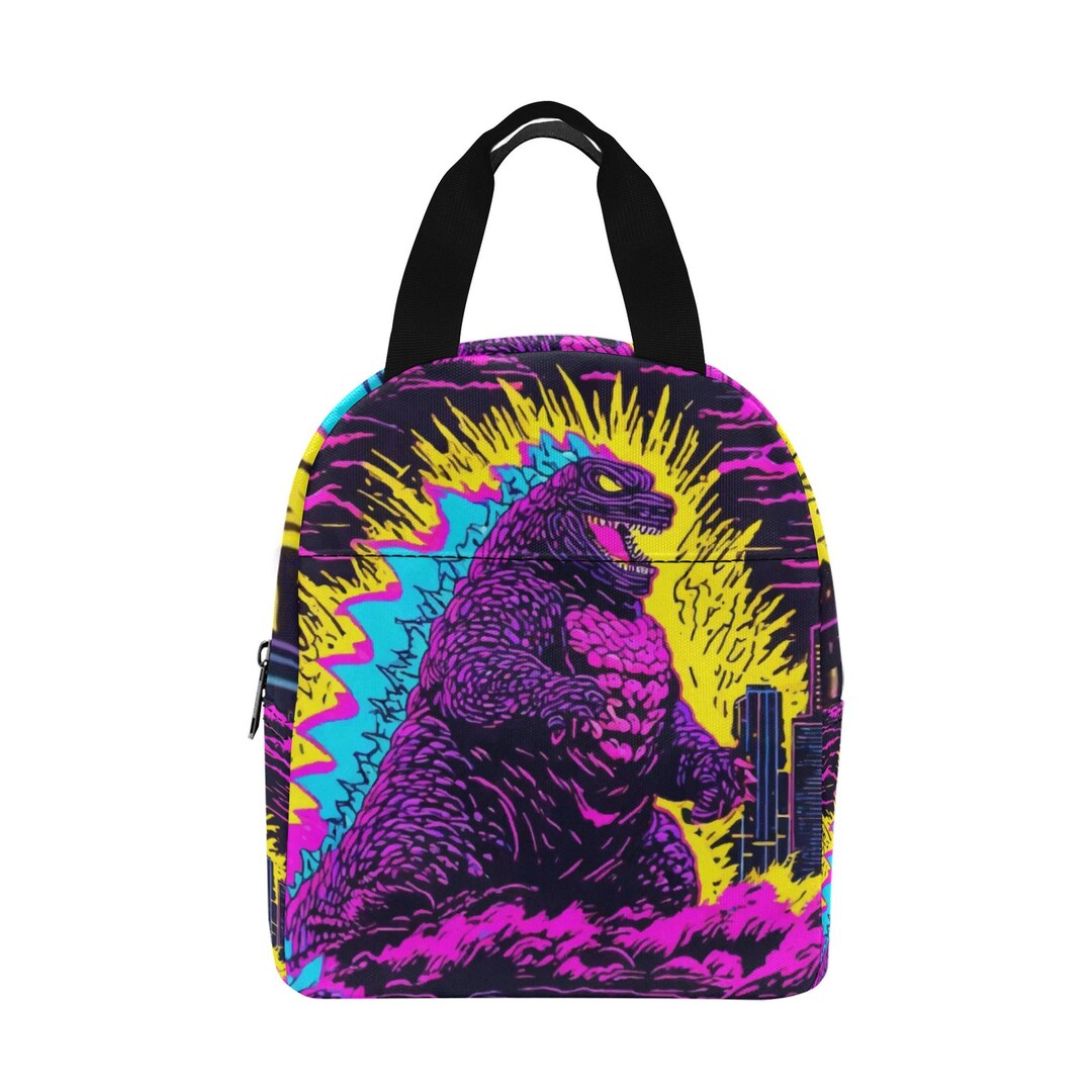 Godzilla Lunch Bag Gojira Kaiju Japan Monster Neon Art Cartoon - Etsy