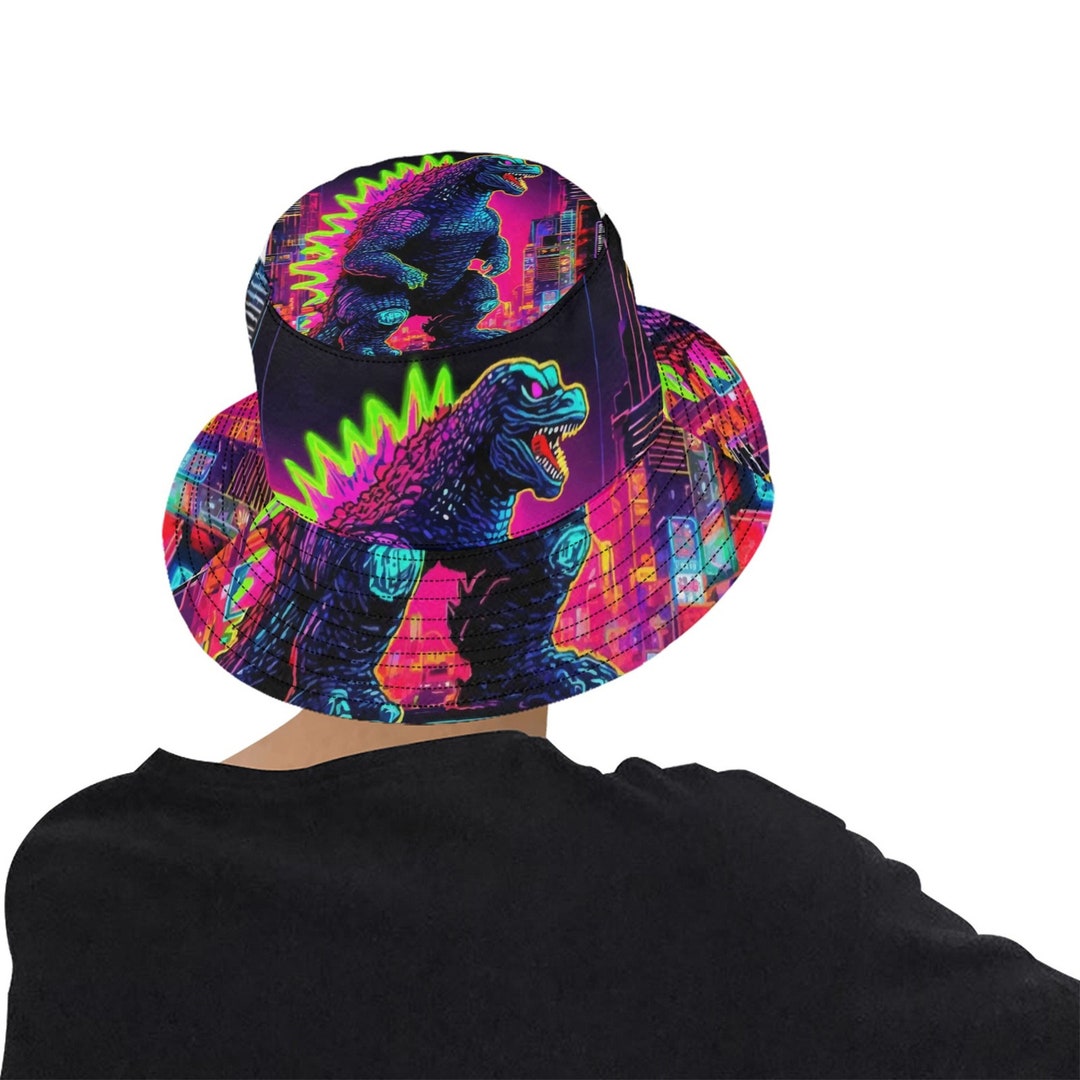 Bucket Hat Godzilla Gojira Kaiju Art Neon Comics Cartoon - Etsy
