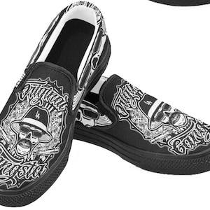Men's Gangsta Slip on Sneakers Shoes Boots Chicano Lowrider Cholo ...