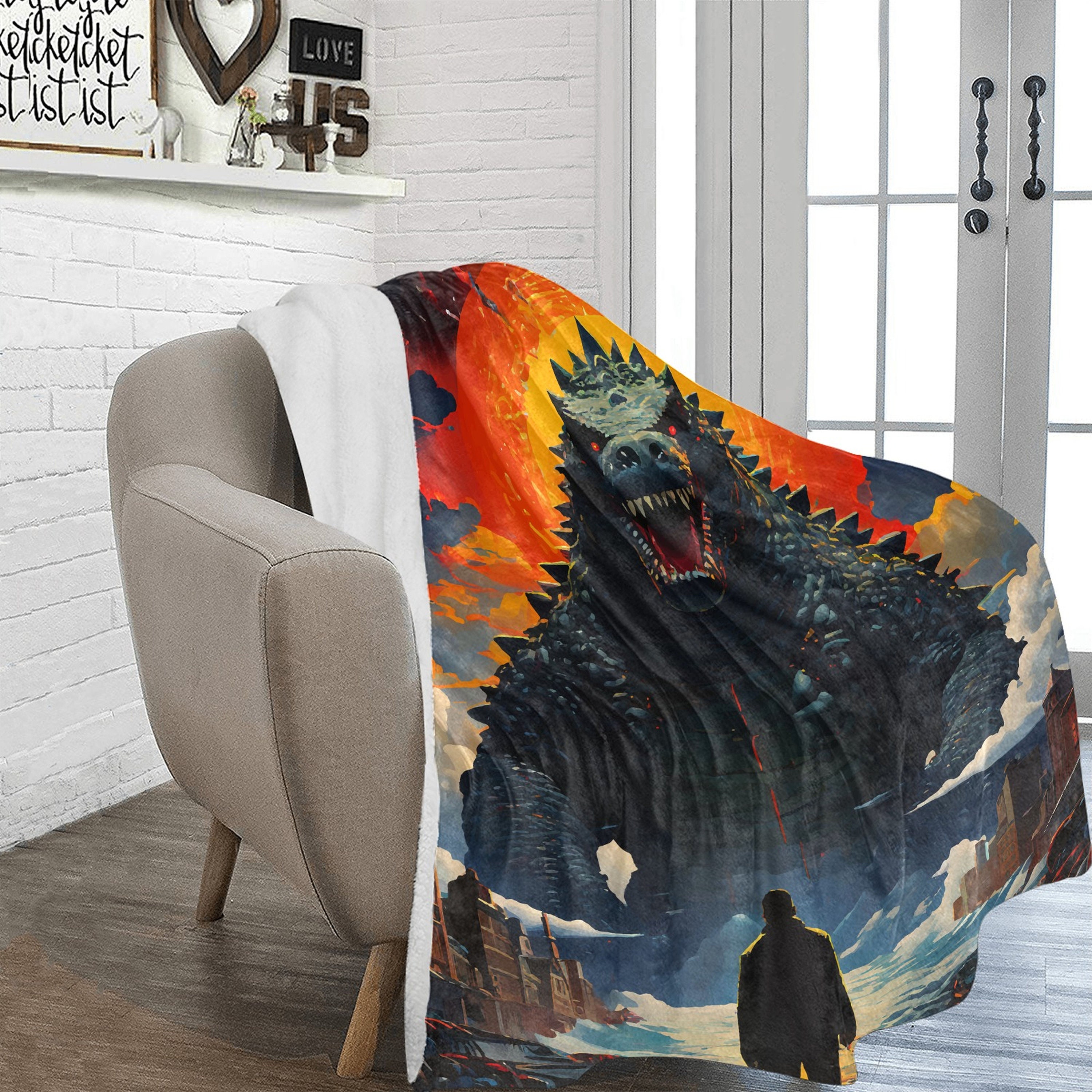 Godzilla Blanket Blankets Gojira Kaiju Japan Sci-fi Monster Monsters ...