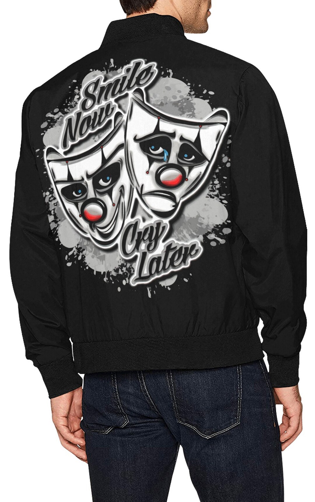 Smile Now Cry Later Bomber Jacket Chicano Cholo Mexican Gangsta Laugh ...