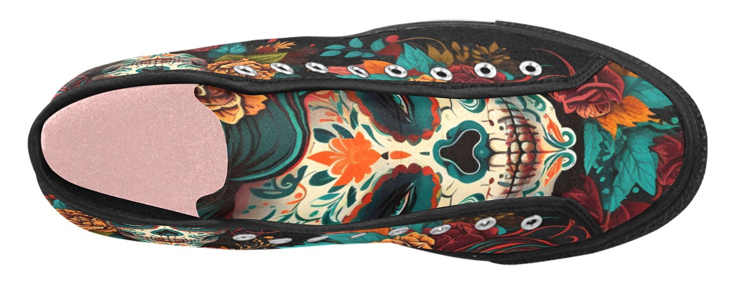 Vancouver High Top Canvas Women's Shoes La Catrina Sugar Skull Chicano ...