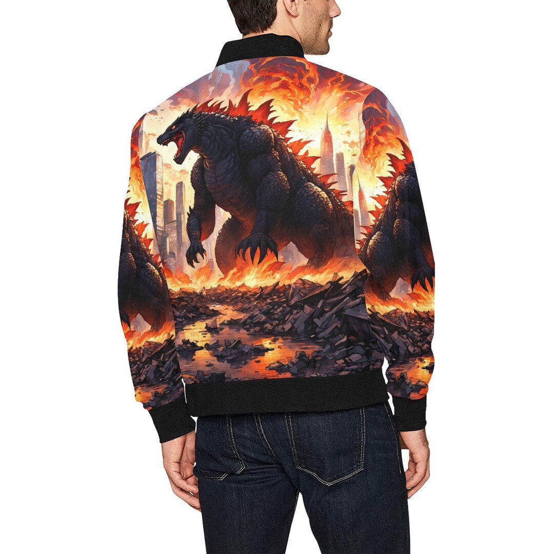 Godzilla Bomber Jacket Gojira Kaiju Japan Sci-fi Monster Horror ...
