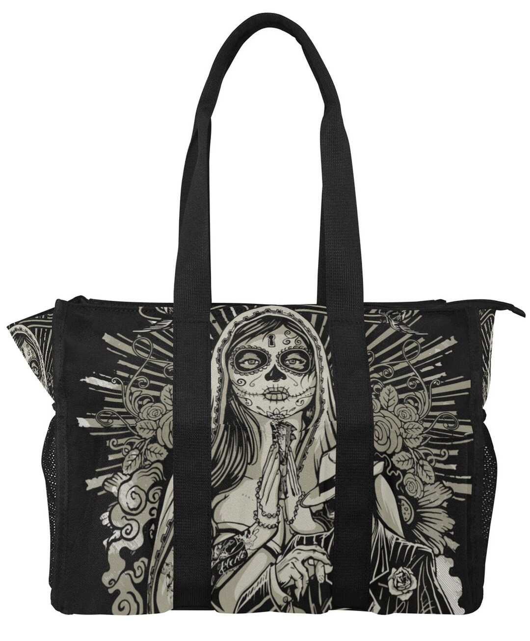 Nurse Tote Bag Santa Maria La Catrina Dia De Los Muertos Chicano Vato ...