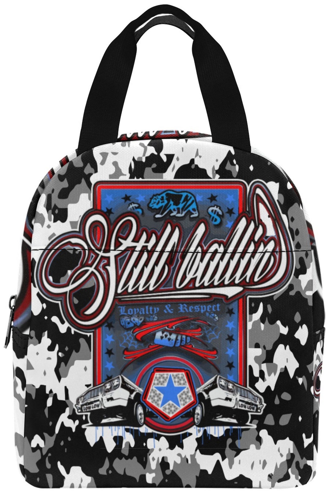 Lowrider Lunch Bag Food Bags Picnic Handbag Camouflage Gangsta Mexican ...