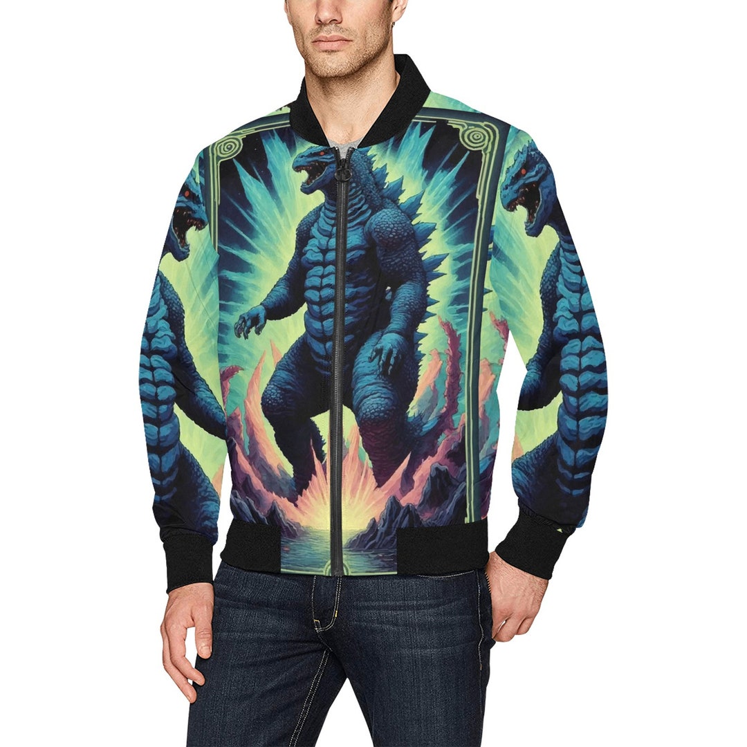 Godzilla Bomber Jacket Gojira Kaiju Sci-fi Monster Horror Japan Art ...