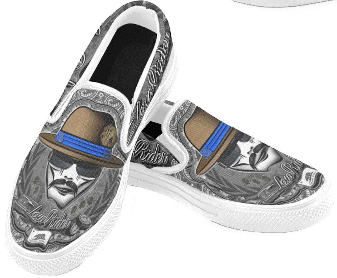 Men's Lowrider Slip on Sneakers Shoes Boots Chicano Cholo Gangster ...