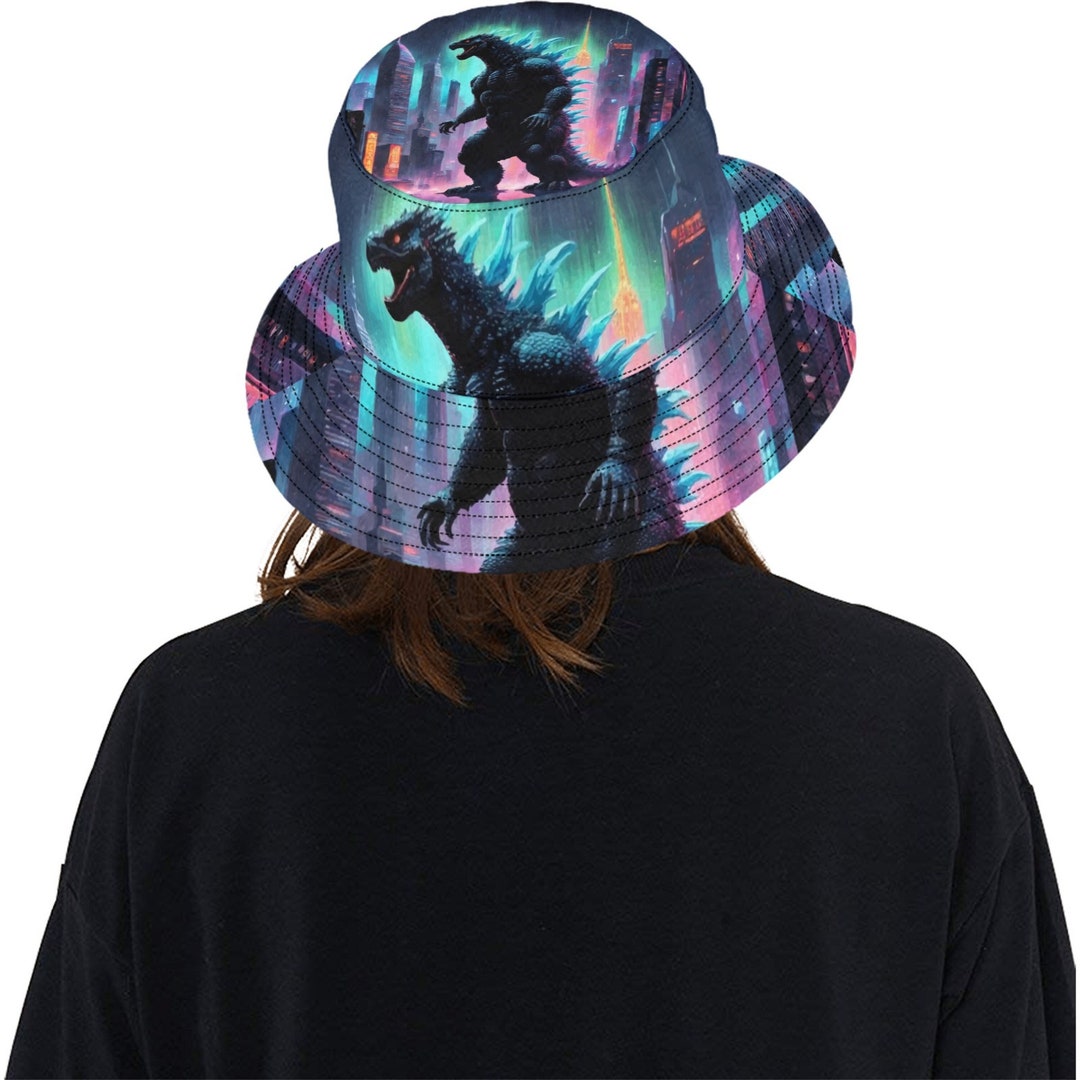 Bucket Hat Godzilla Gojira Kaiju Art Comics Cartoon Retro Godzillas ...