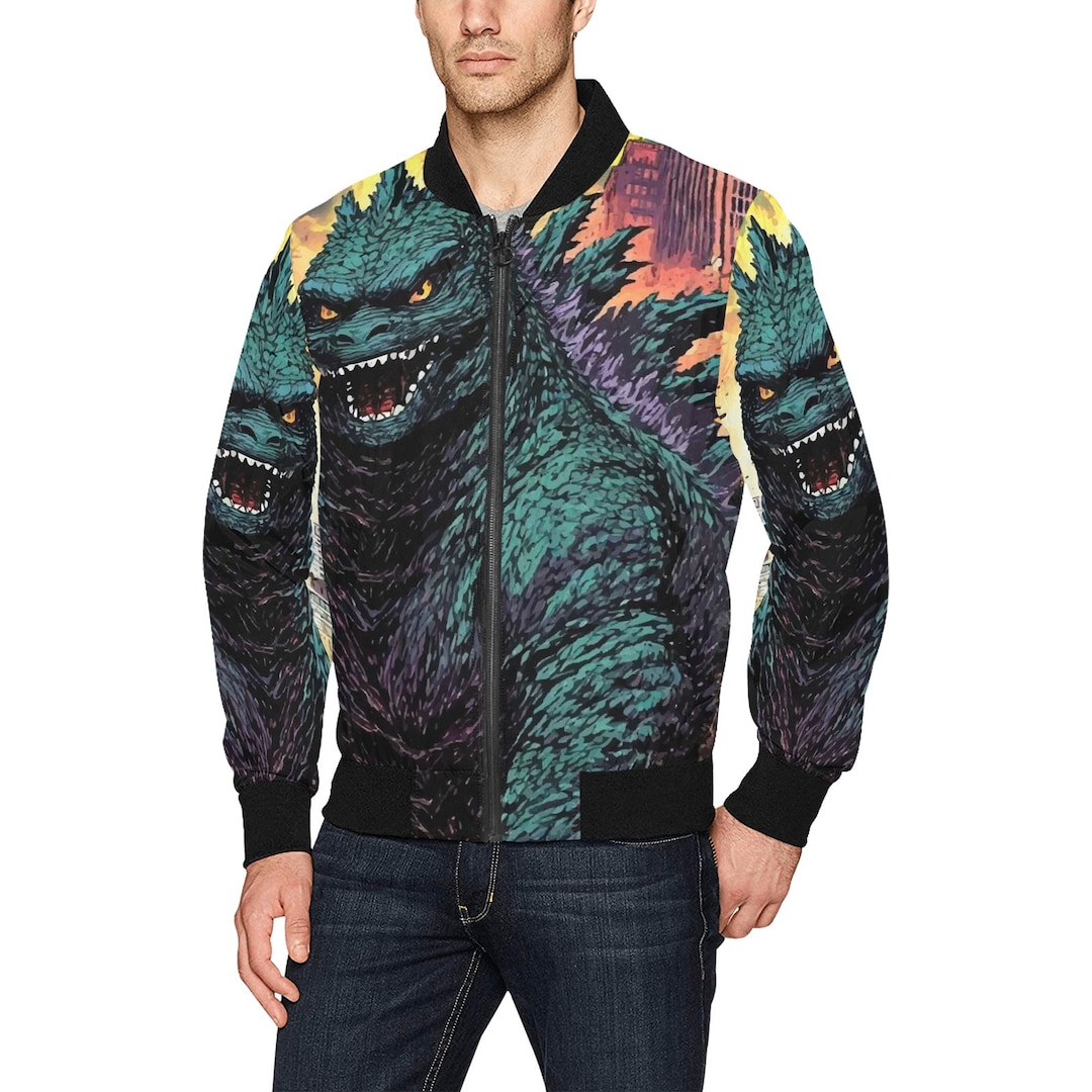 Godzilla Bomber Jacket Gojira Kaiju Sci-fi Monster Horror Japan ...