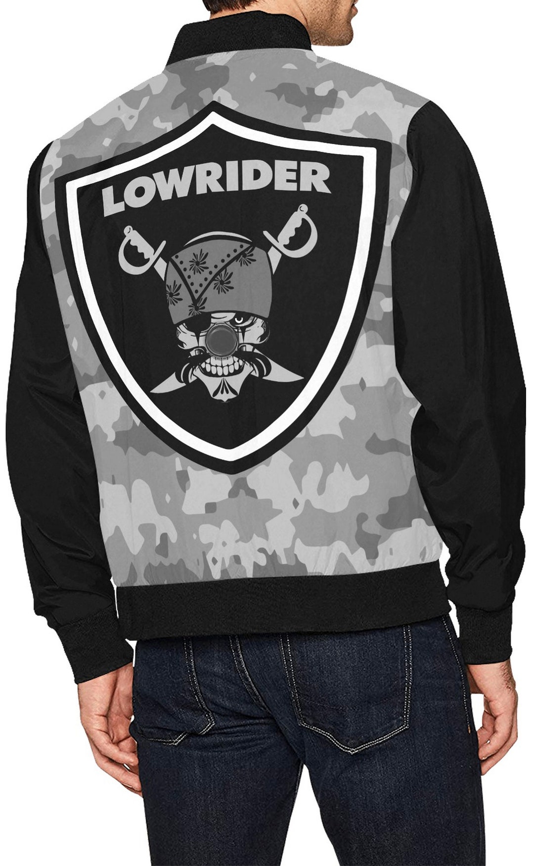 Lowrider Bomber Jacket Chicano Raider Cholo Mexican Gangsta Cartel Vato ...