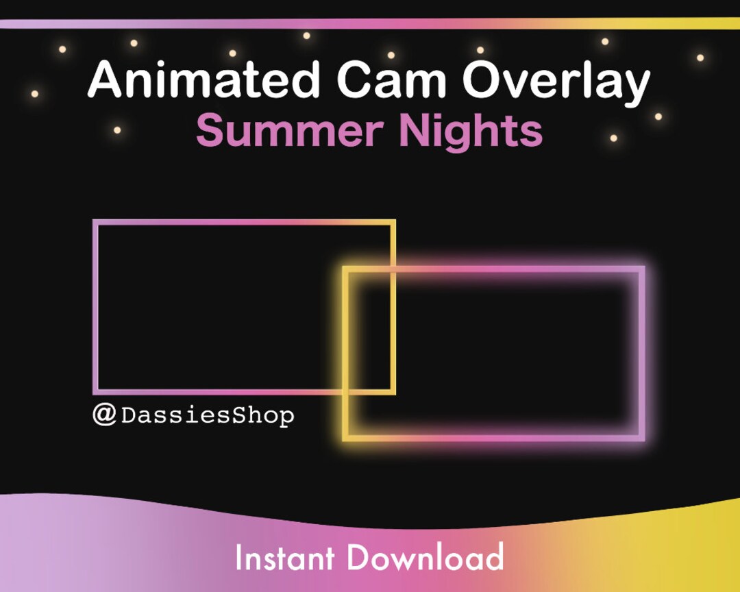 Twitch Animated Camera Overlay Summer Nights - Etsy