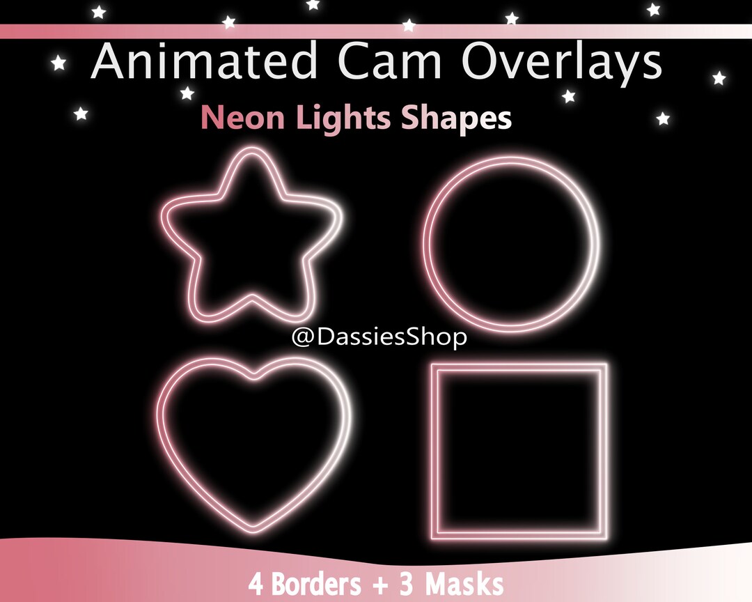 Twitch Animated Camera Overlay | Neon Lights Shapes - Updated Pink - Etsy