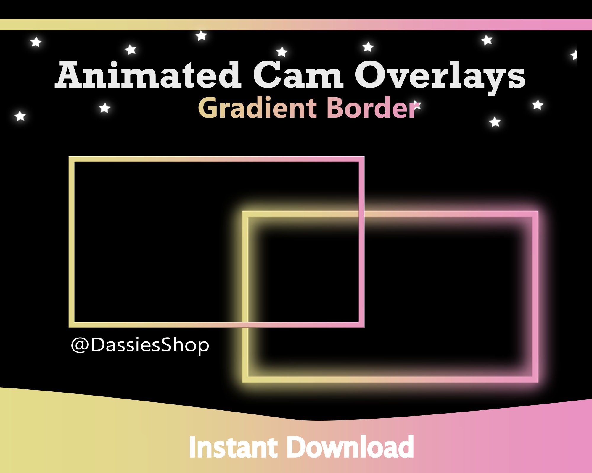 Twitch Animated Camera Overlay | Gradient Border - Etsy