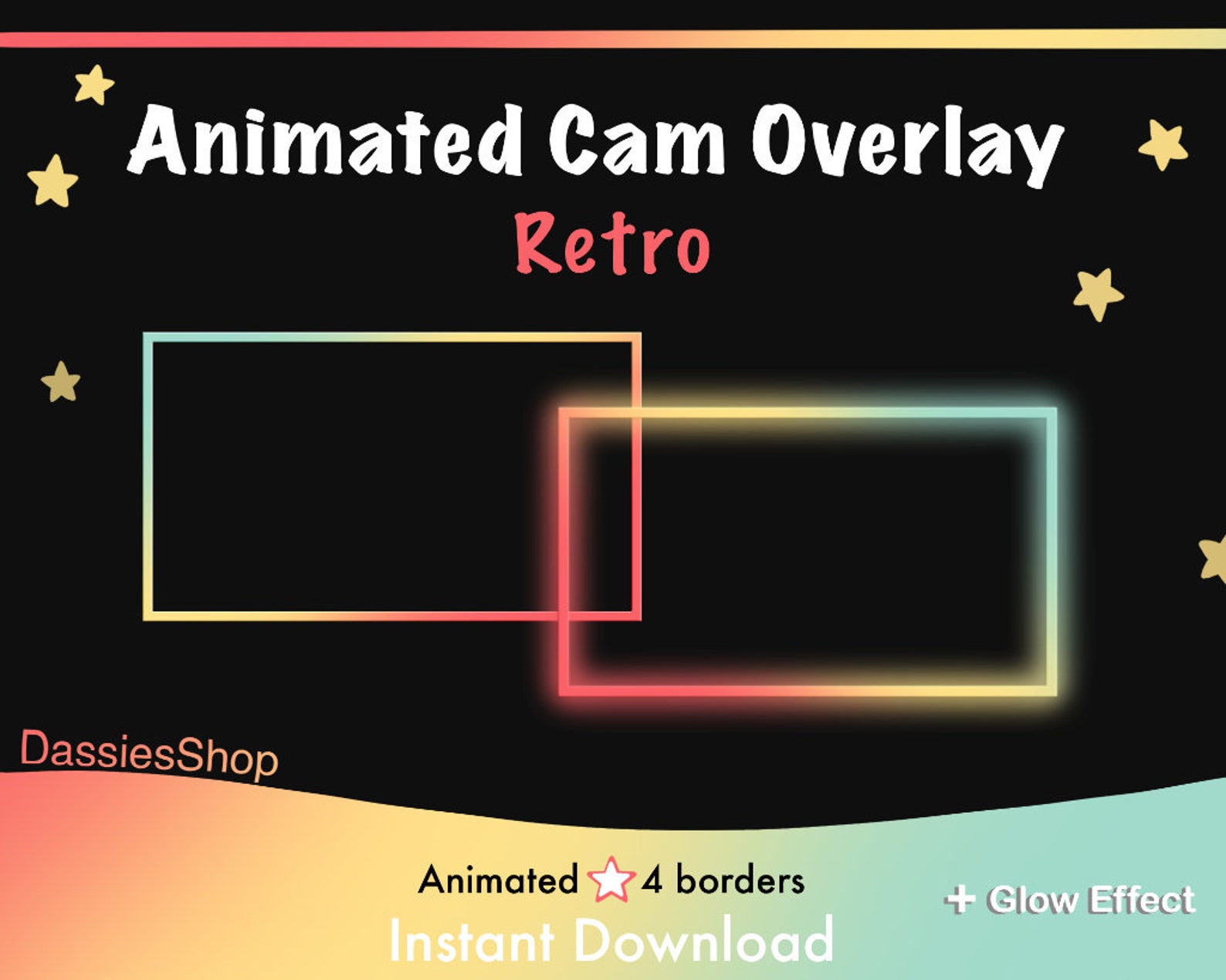 Twitch Animated Camera Overlay | Retro - Etsy
