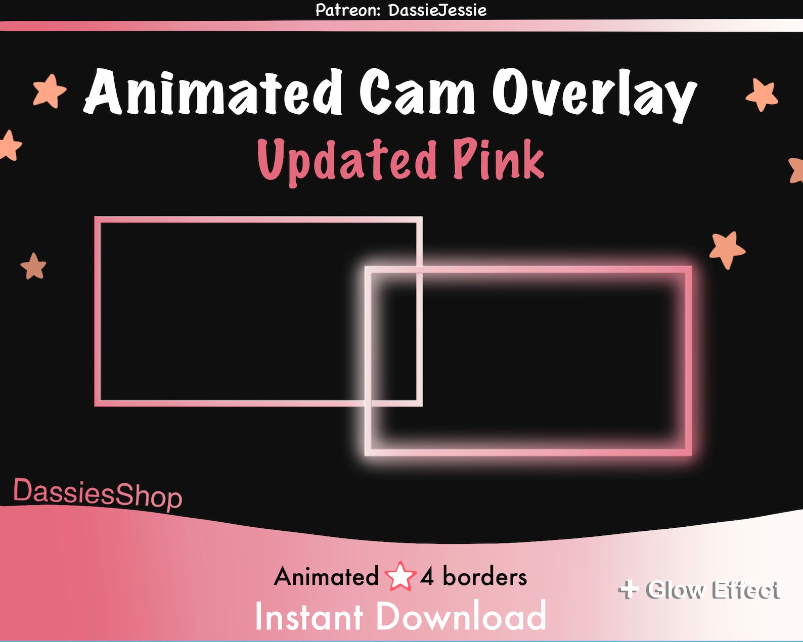 Twitch Animated Camera Overlay Updated Pink - Etsy