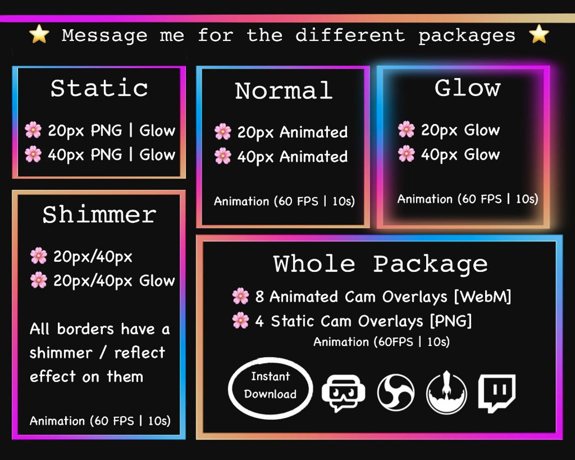 Twitch Animated Camera Overlay | Gradient Border - Etsy