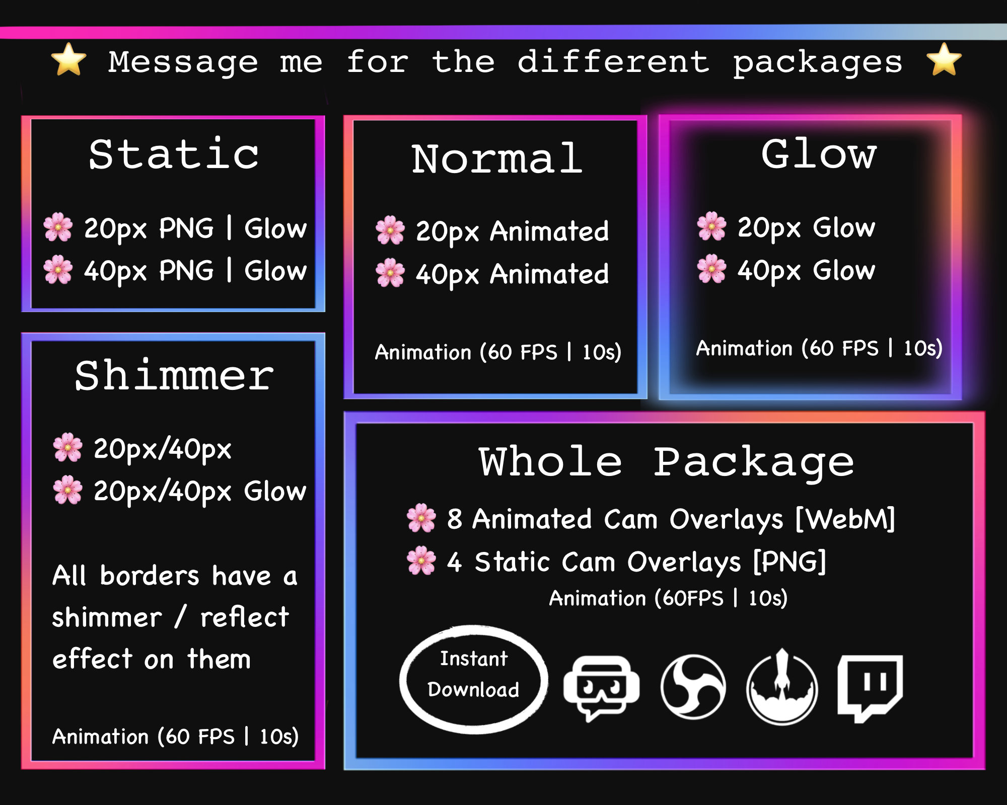 Twitch Animated Camera Overlay Neon Gradient Border - Etsy