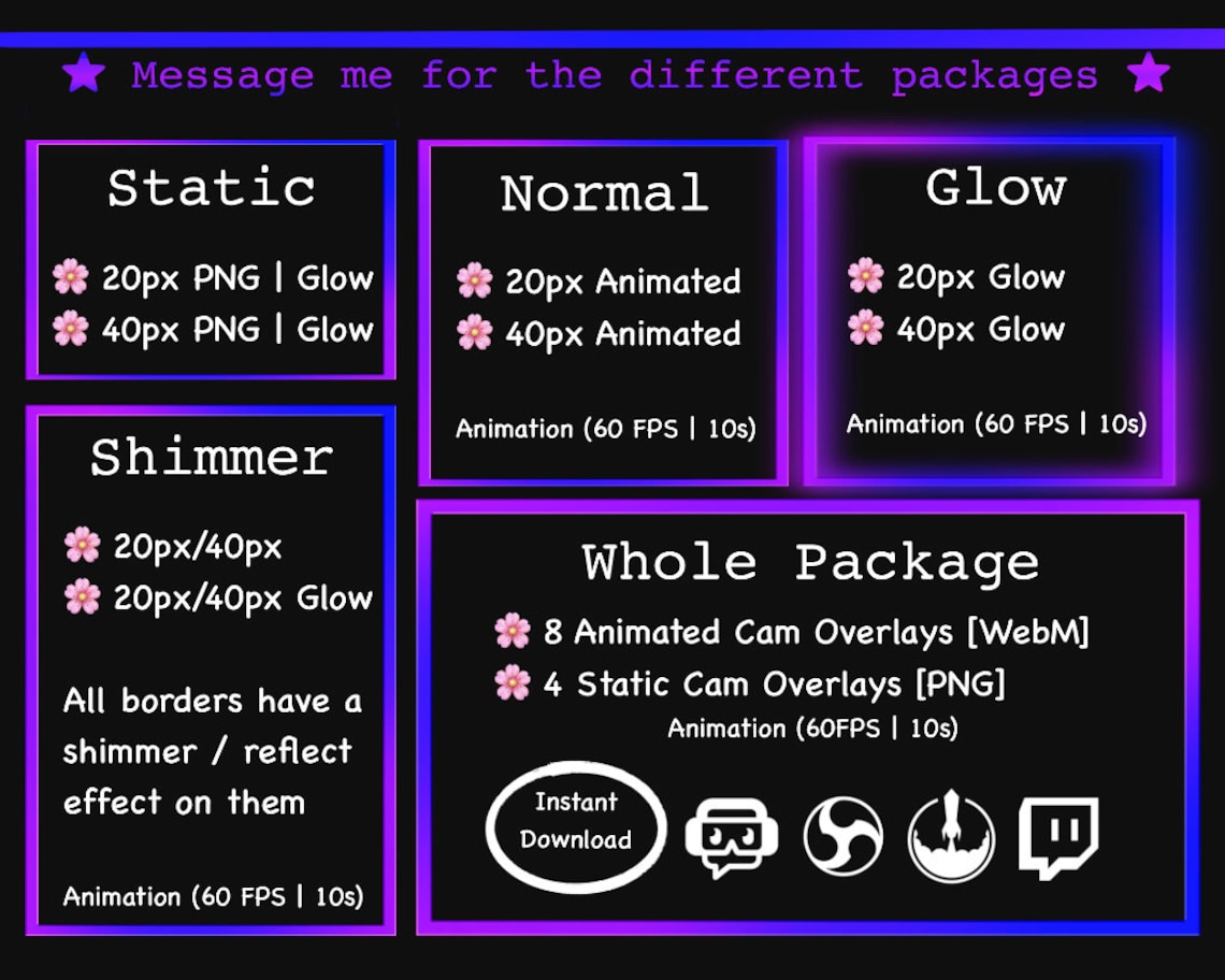 Twitch Animated Camera Overlay Vivid Blue - Etsy