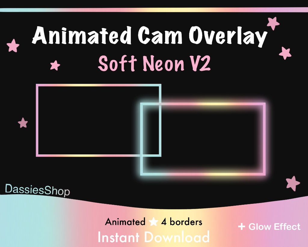Twitch Animated Camera Overlay Soft Neon V2 - Etsy