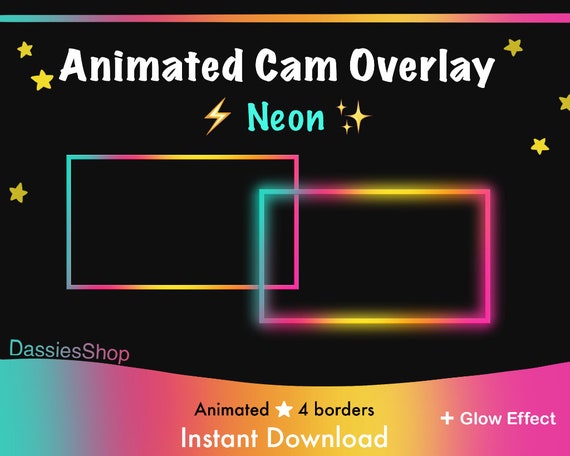 Twitch Animated Camera Overlay Bright Neon - Etsy
