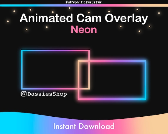 Twitch Animated Camera Overlay Neon - Etsy