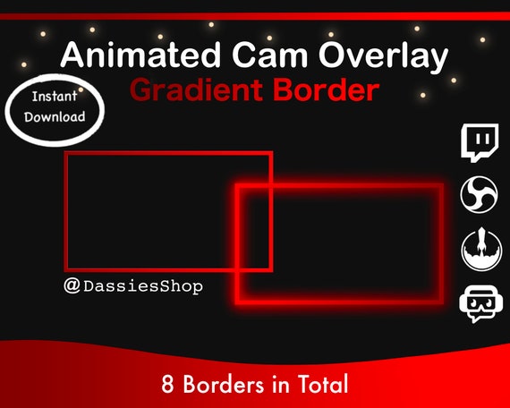 Twitch Animated Camera Overlay Red Gradient Border | Etsy