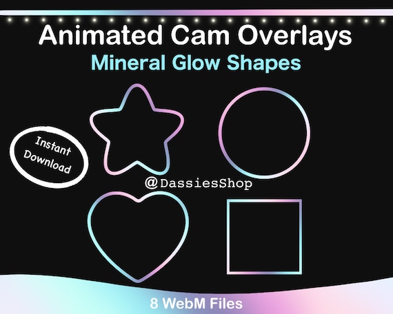 Twitch Animated Camera Overlay Mineral Glow Shapes | Etsy