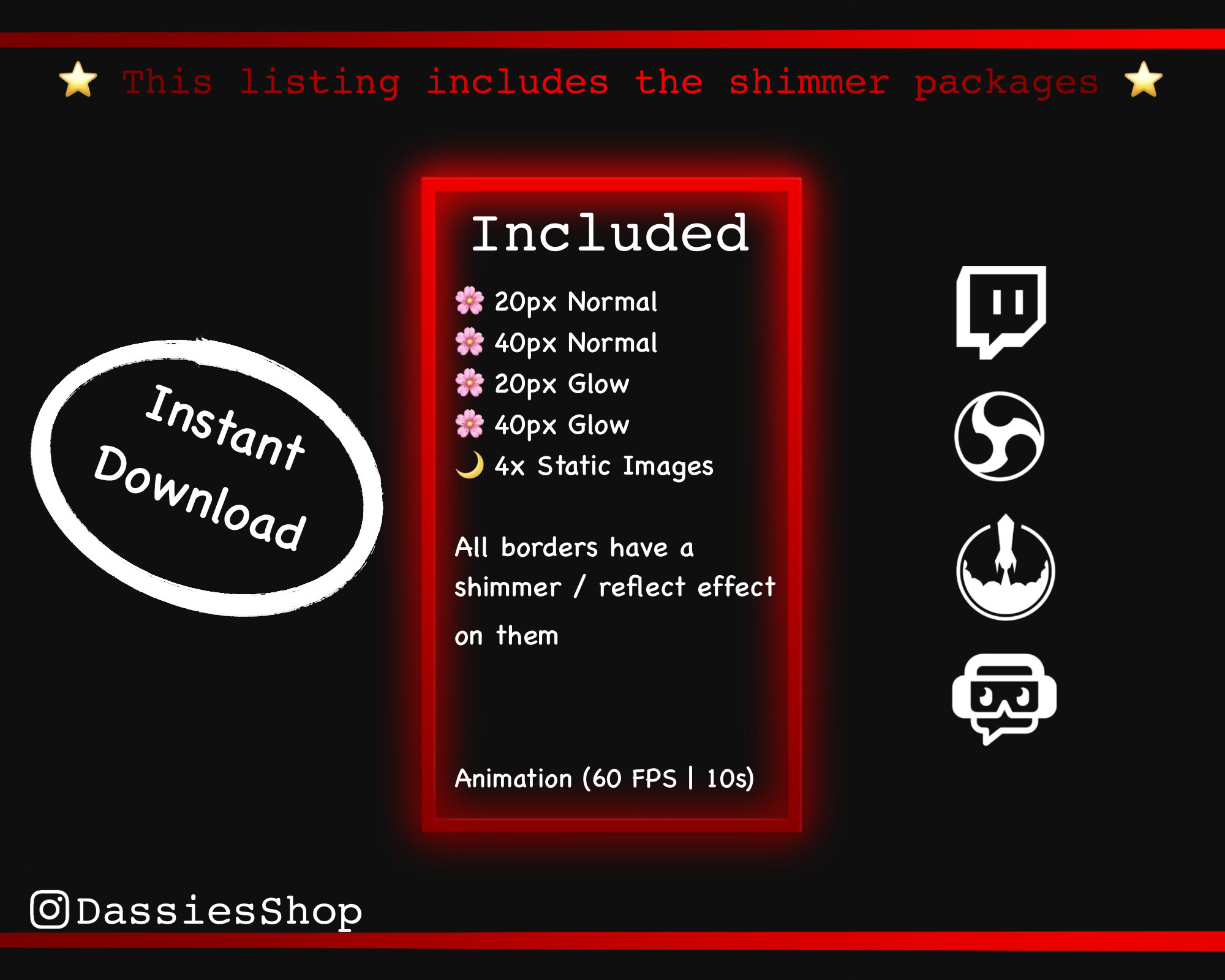 Twitch Animated Camera Overlay | Red Gradient Border - Etsy