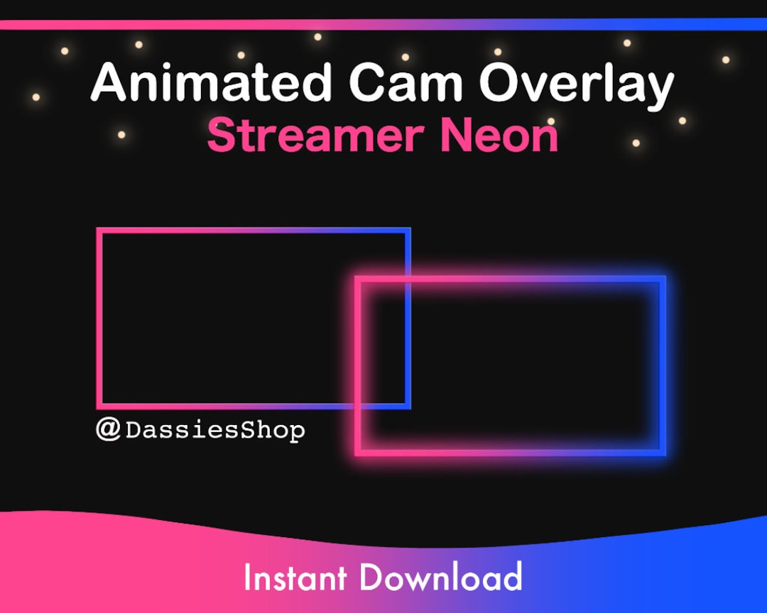 Twitch Animated Camera Overlay | Streamer Neon - Etsy