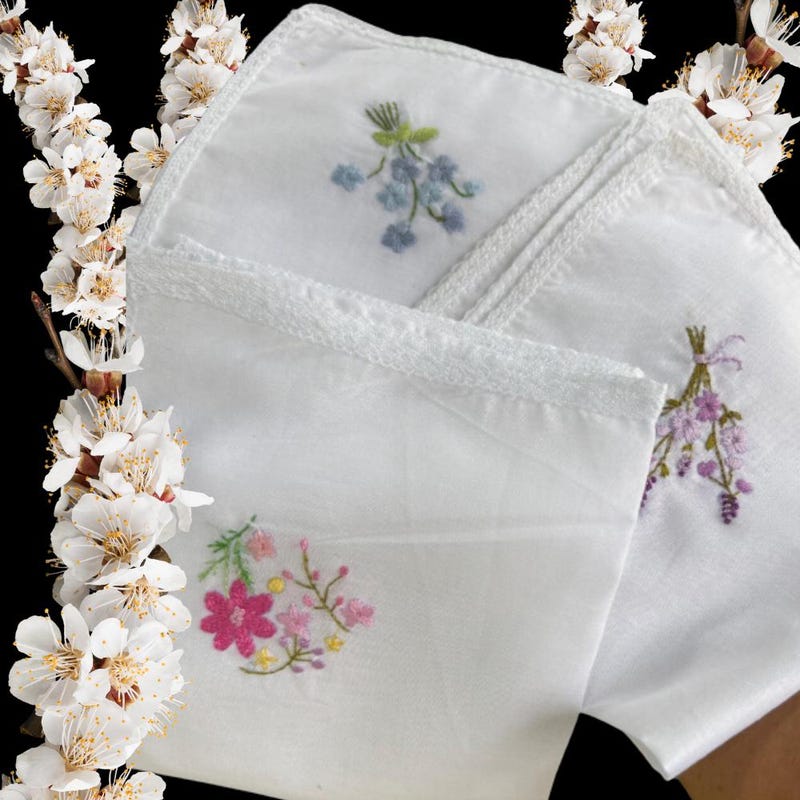 Embroidered Handkerchief - Etsy