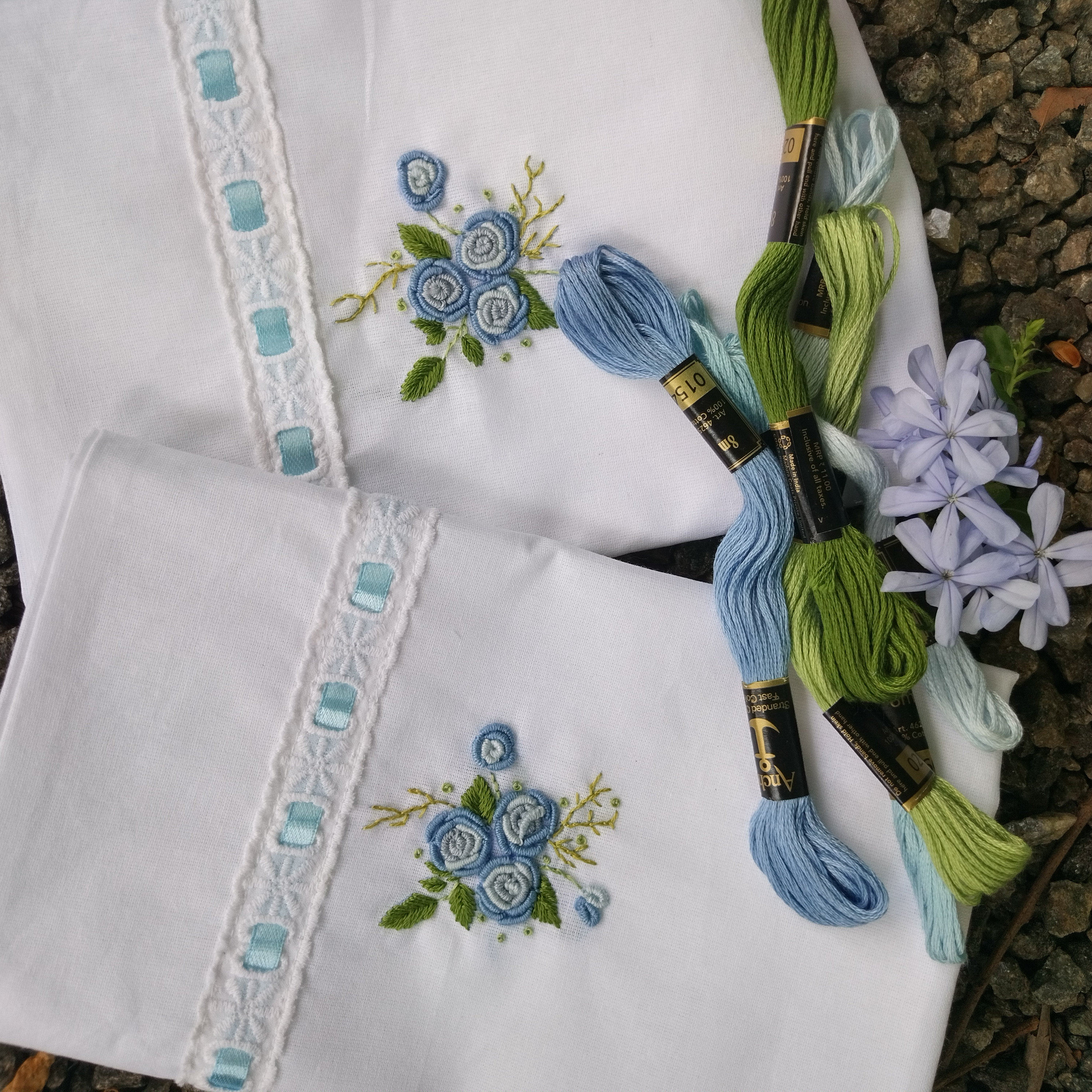 Hand Embroidered Pillow Cases / Cushion Covers/ Throw Pillows 100% Hand ...