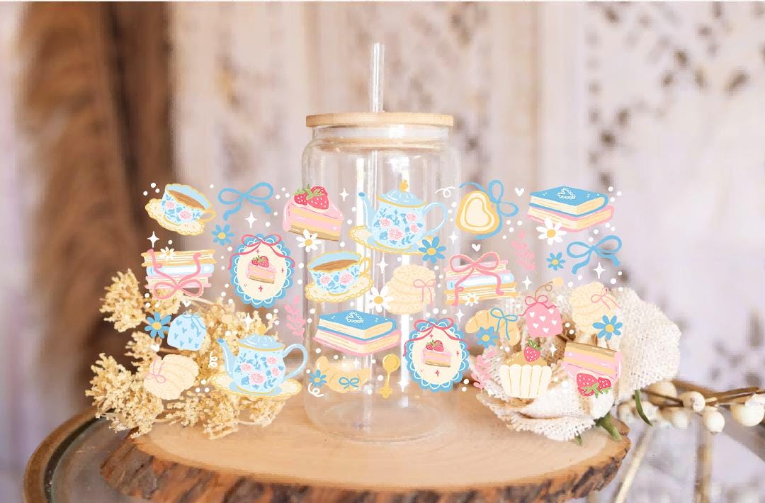 Afternoon Tea Cup Wrap, Coquette Flowers Print (digital Download) - Etsy