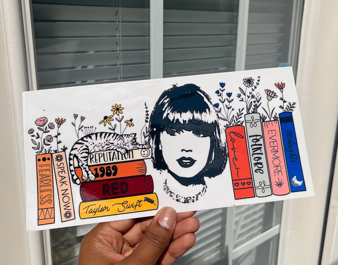 Taylor Swift Album Bookshelf UV DTF Wrap: 16 Oz Iced Coffee Cup - Etsy
