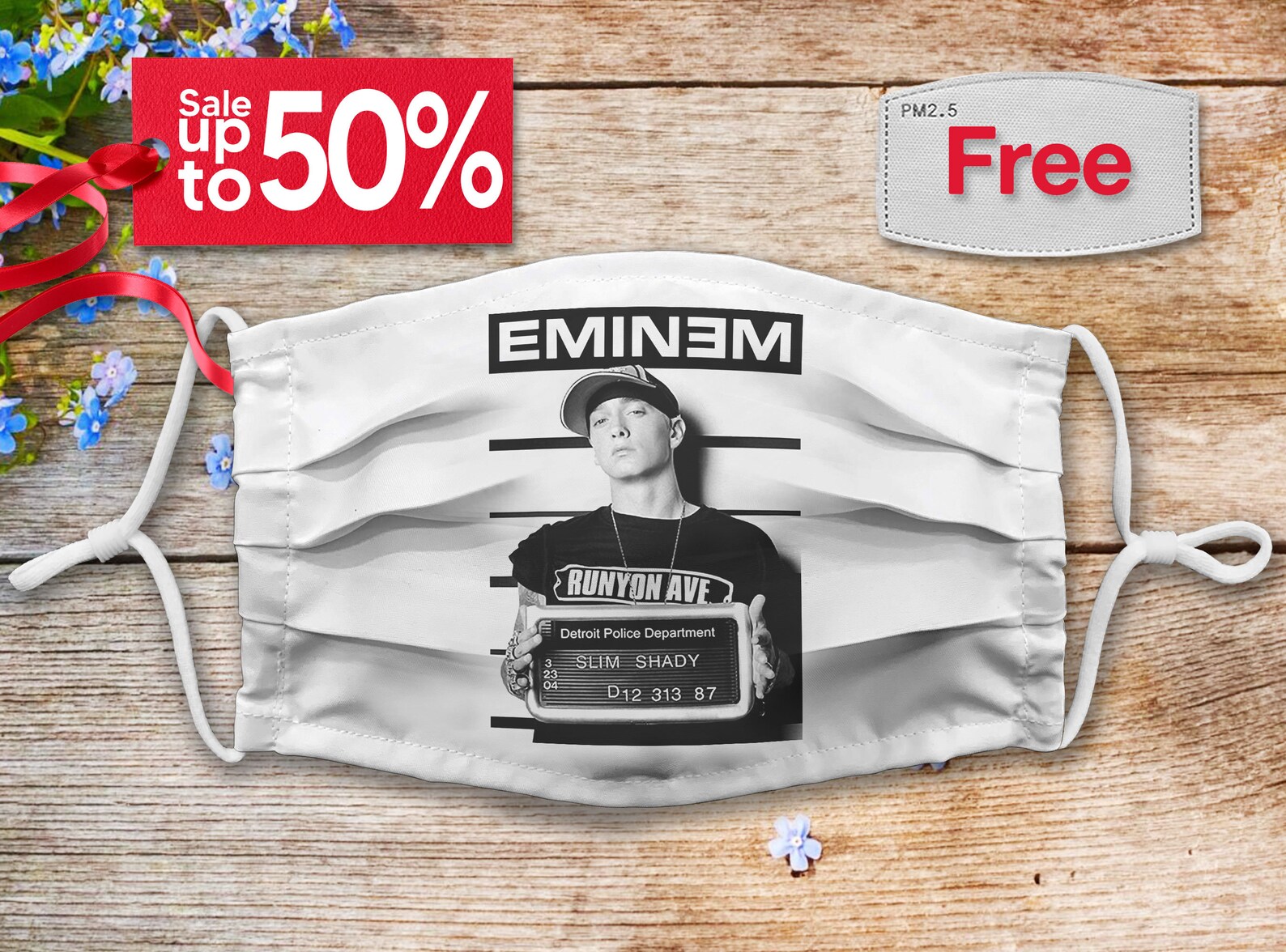 Eminem Detroit Police Department Slim Shady Face Mask Hip Hop | Etsy