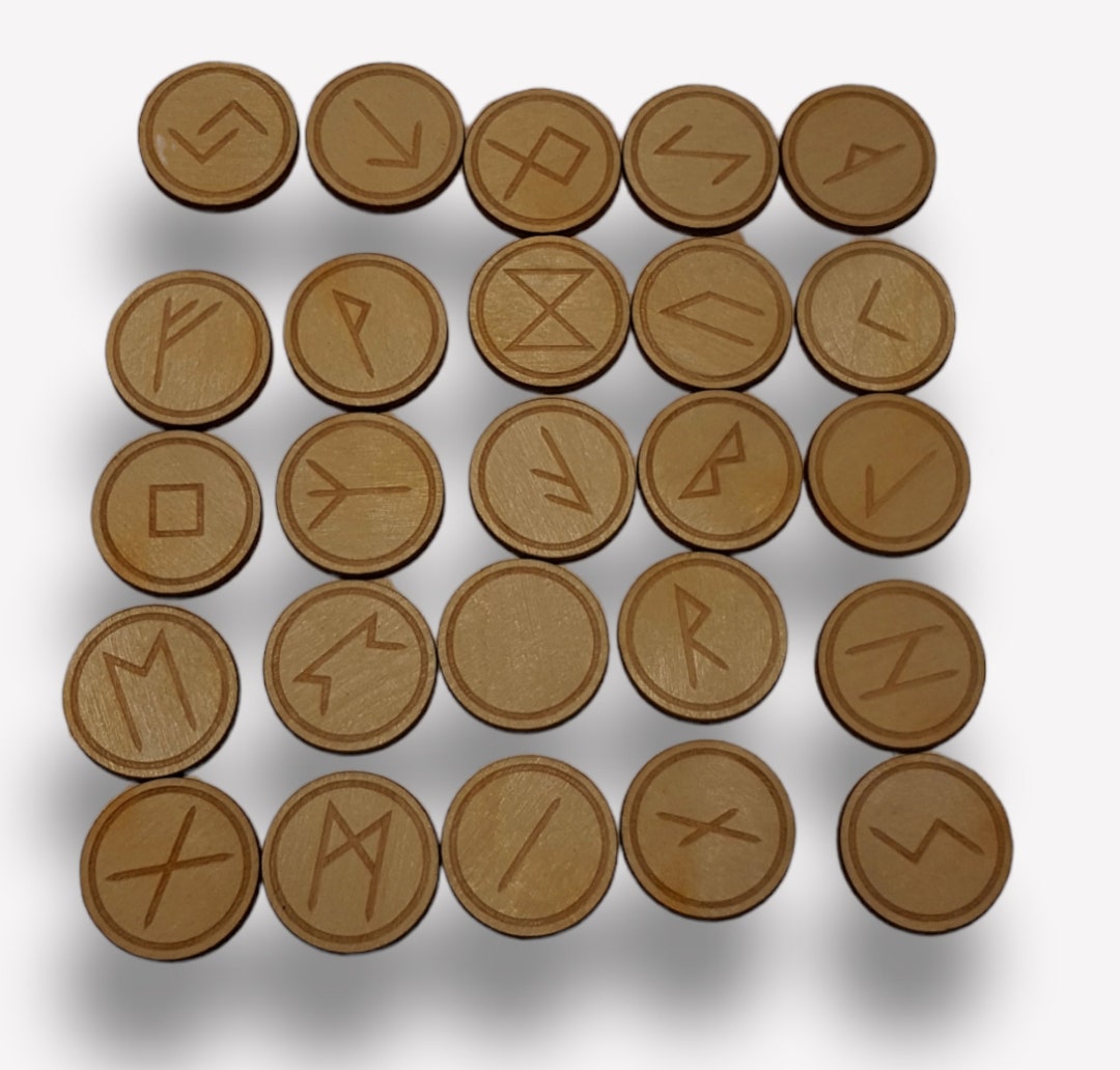 Round Engraved Viking Runes - Etsy