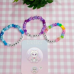 Day of the Week Bracelet Set Kandi Color Coordination ADHD Dissociative ...