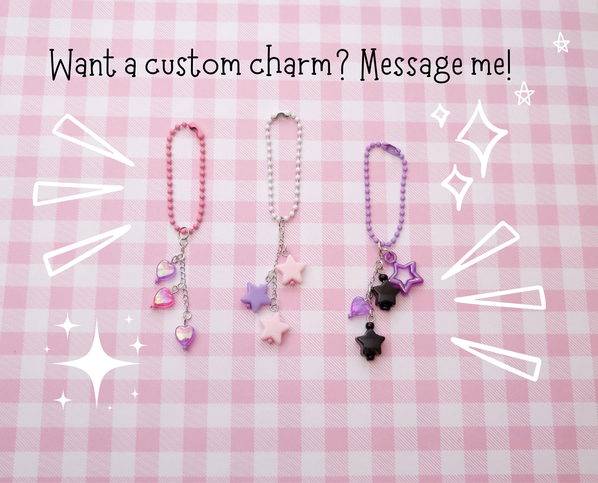 Pastel Star Phone Charm Customizable Kawaii Charms - Etsy
