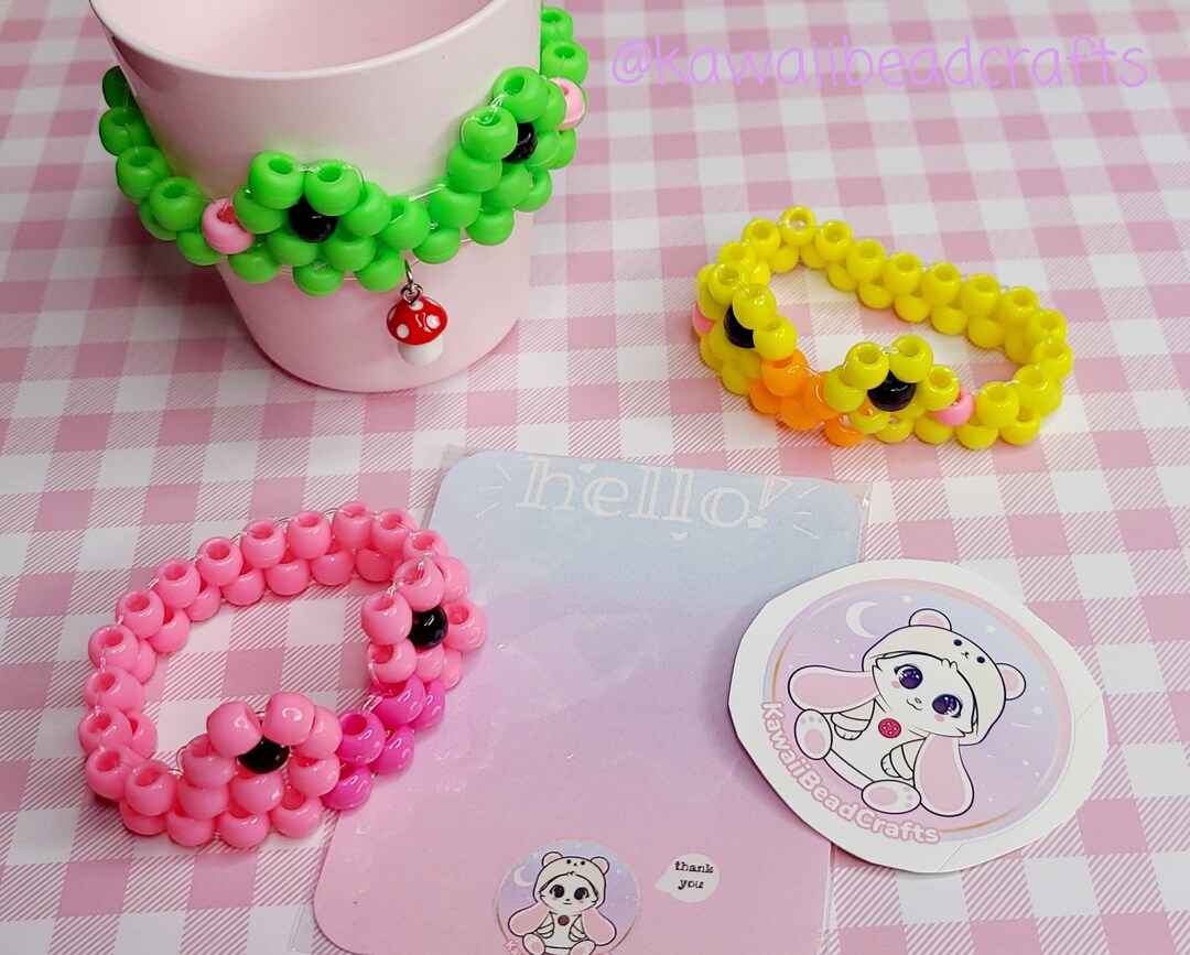 Animal Bracelet Kawaii Kandi Frog Pig Duck Chick Mushroom - Etsy