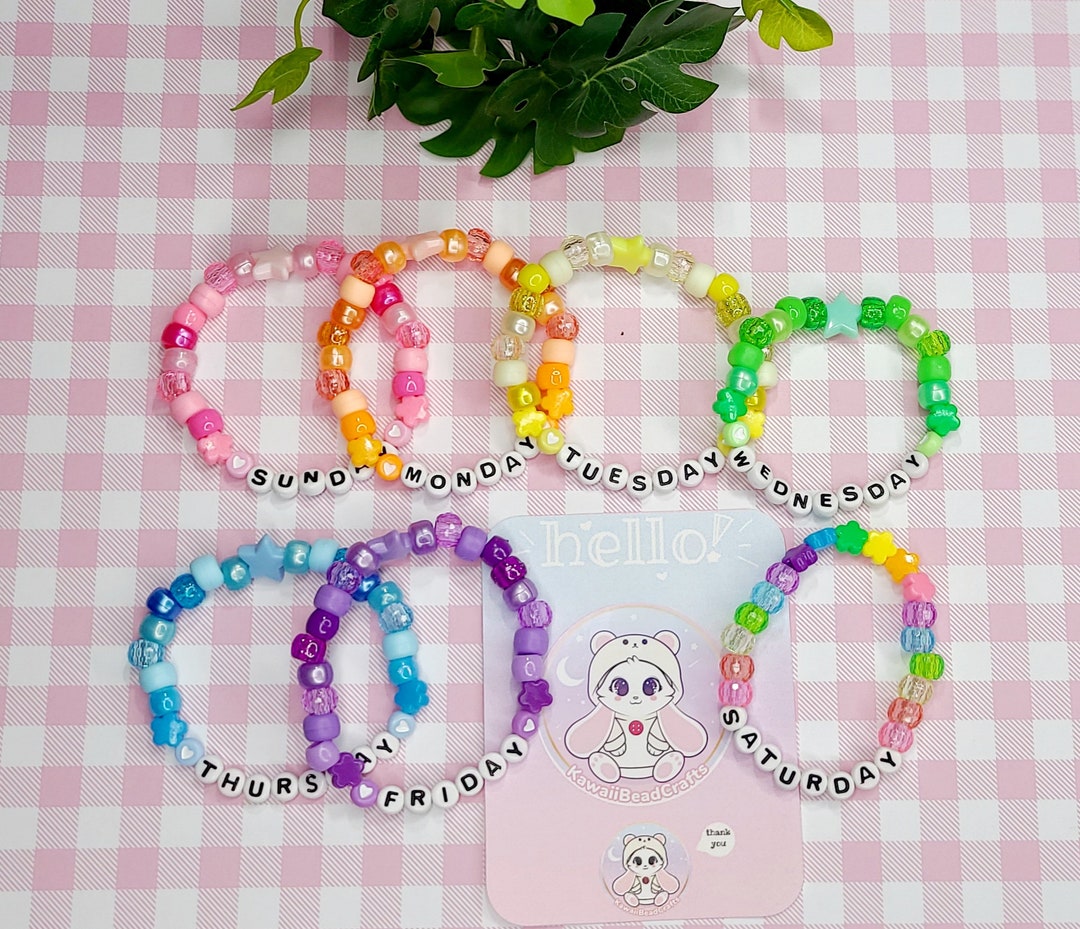 Day of the Week Bracelet Set Kandi Color Coordination ADHD Dissociative ...