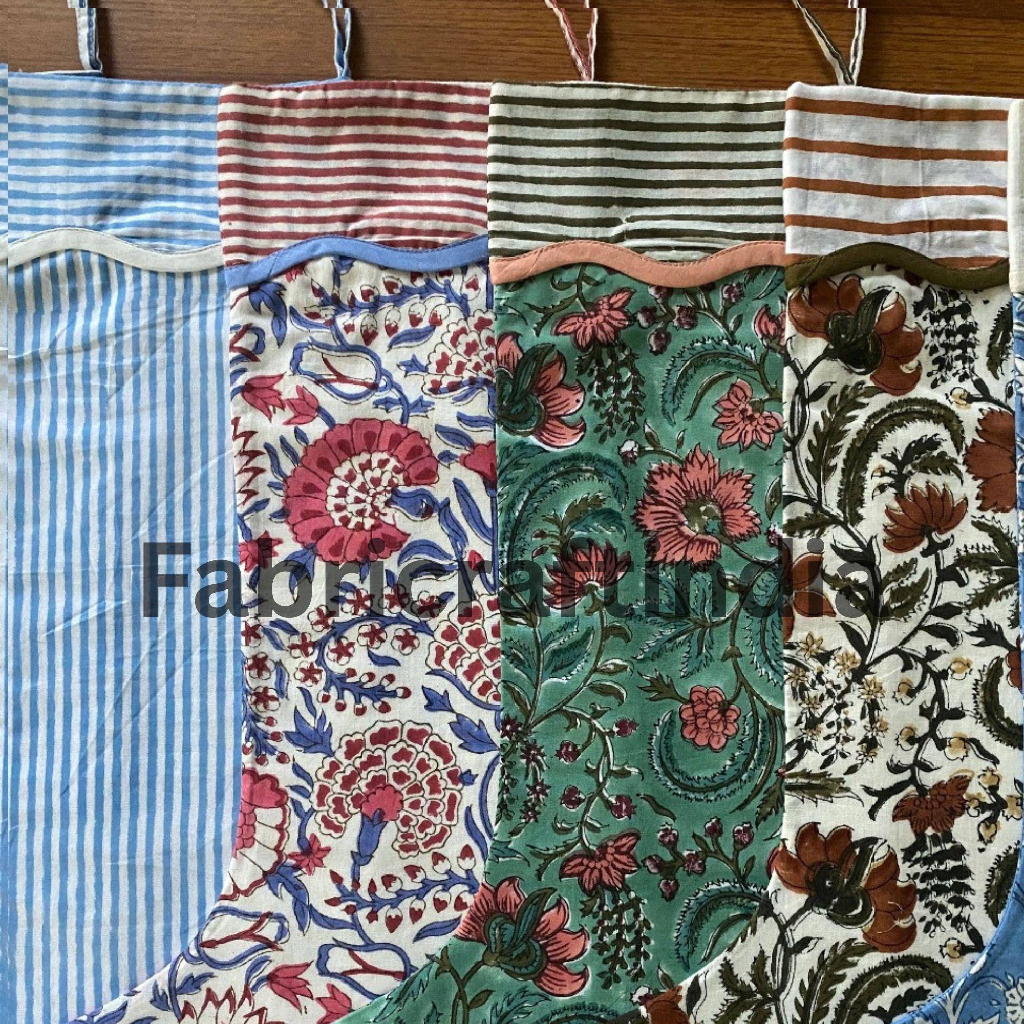 Mix Christmas Stockings, Hand Block Printed Cotton Floral Christmas ...