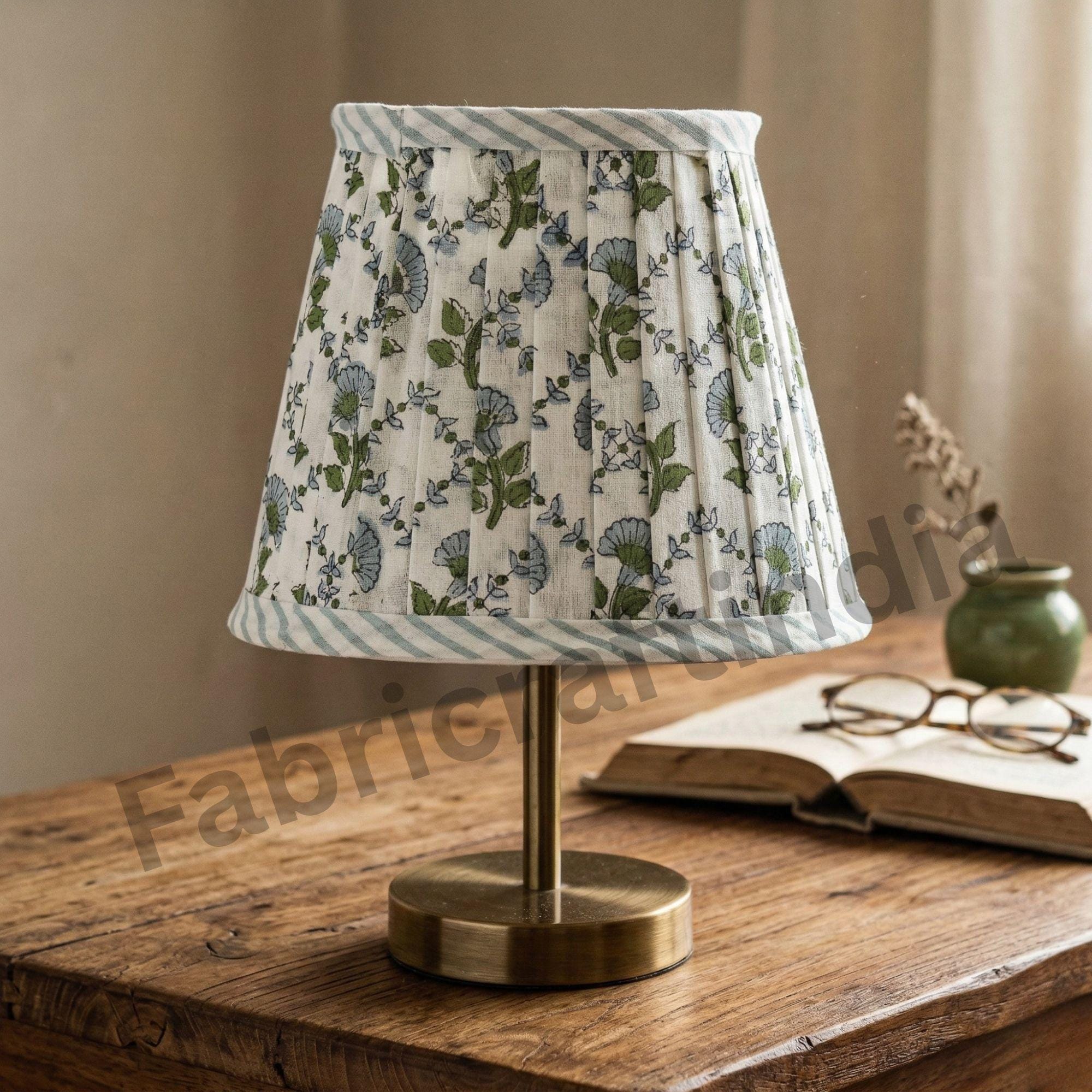 Floral Lampshade, Pure Cotton Fabric Pleated Lamp Shade Small Size Top ...